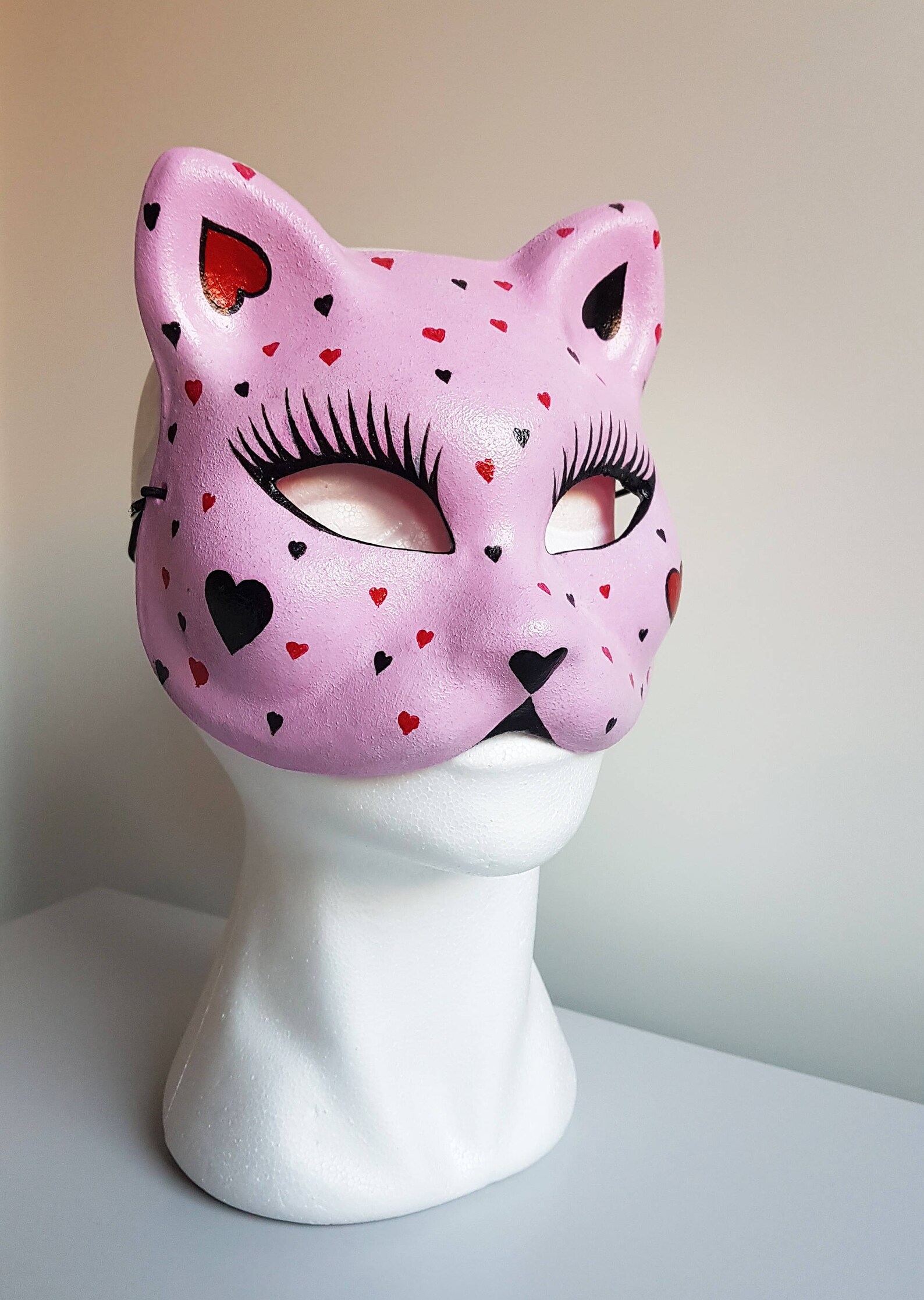 Pink Panther Mask / Catwoman / Pink Cat Mask / Cat Mask With - Etsy