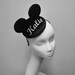 Black Mouse Mini Hat With Your Name - Handmade Item - Fascinator Hats ...