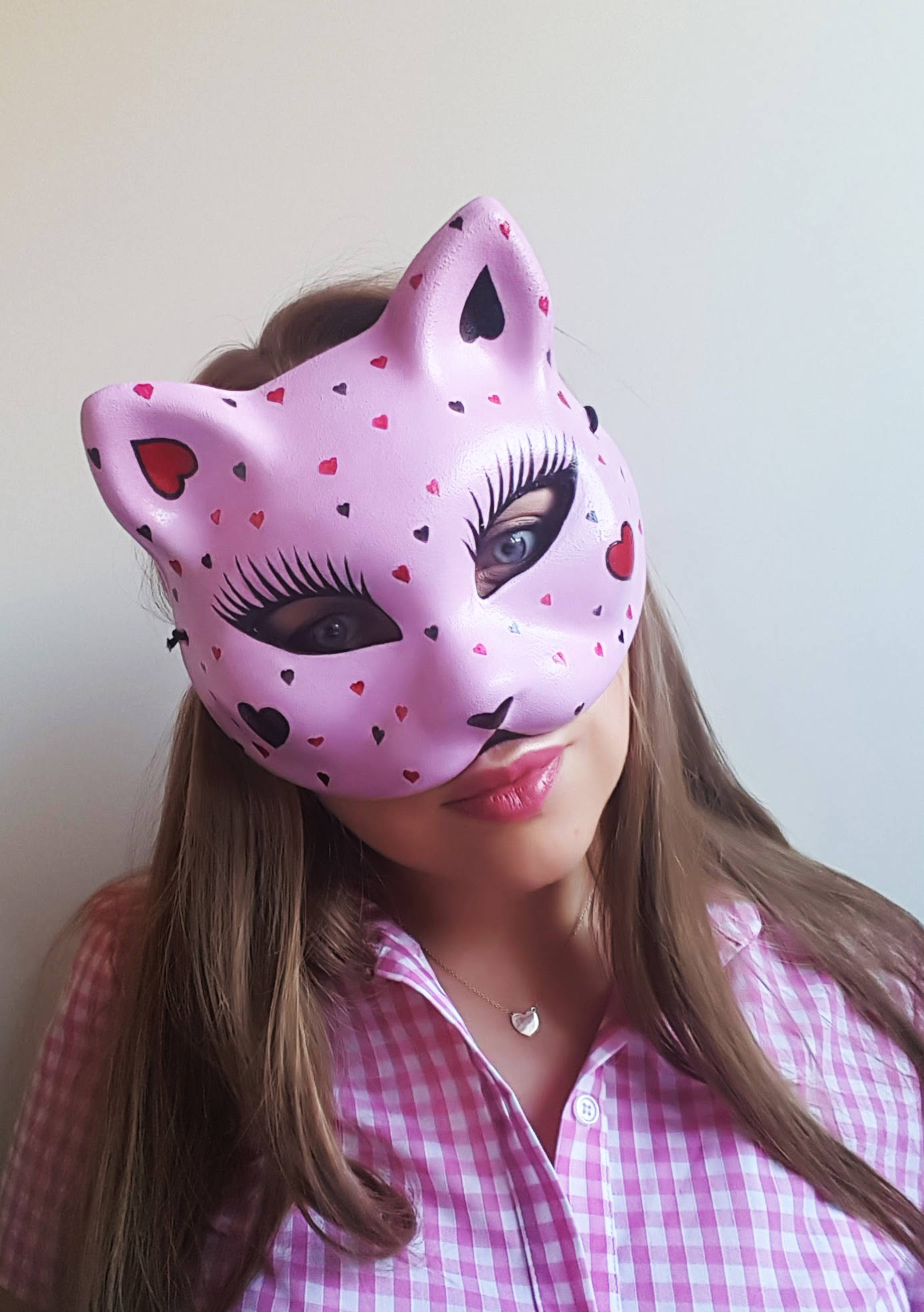 Pink Panther Mask / Catwoman / Pink Cat Mask / Cat Mask With - Etsy