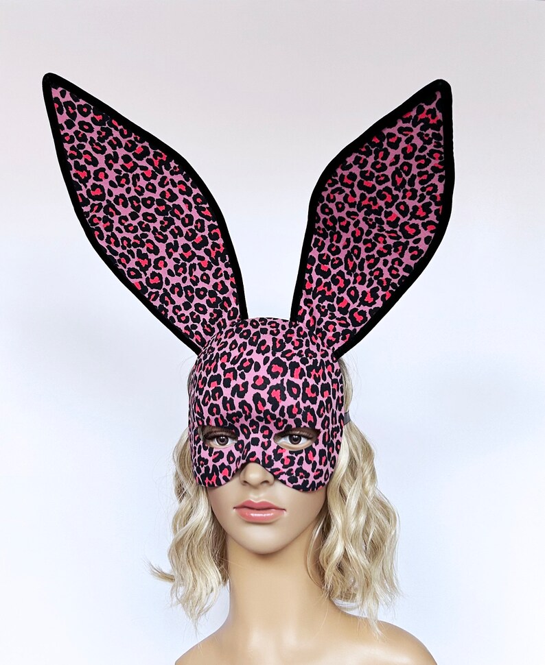 Pink Leopard Fetish Wear Rabbit Mask Handmade Item Festival Outfit - Etsy