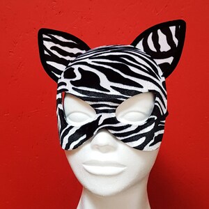 Cat Ears Mask With Zebra Pattern Handmade Item Masquerade Festival ...