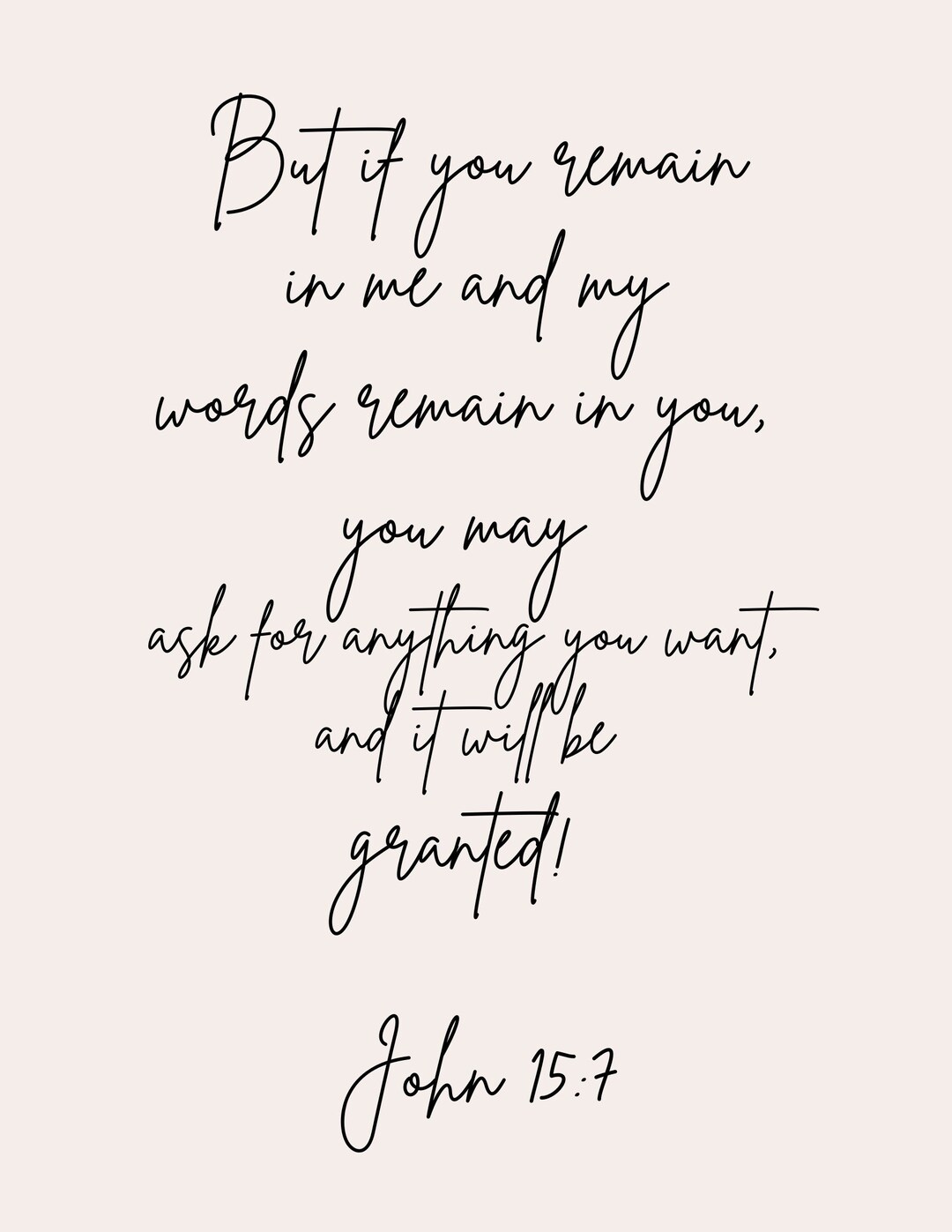 Digital Scripture John 15:7 - Etsy