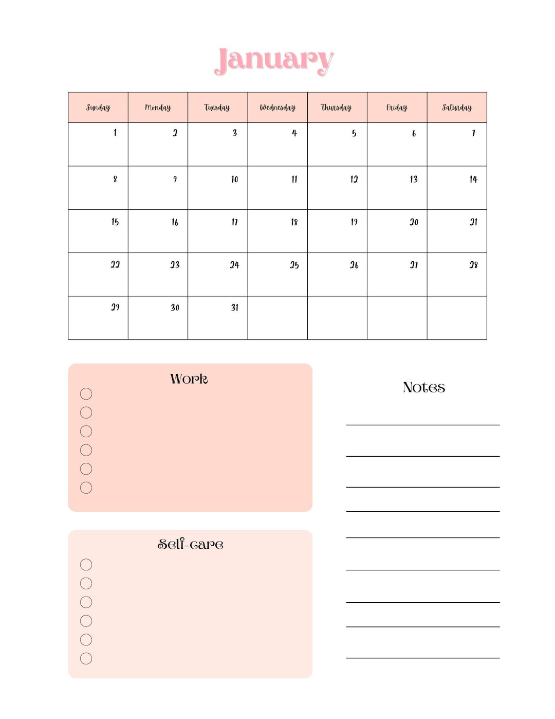 Digital Calendar 2023 Girly - Etsy
