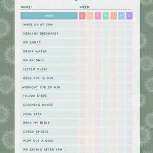 Digital Weekly Checklist - Etsy
