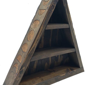 Moon Phases Triangle Shelf - Choose Stain and Accent Color - Etsy
