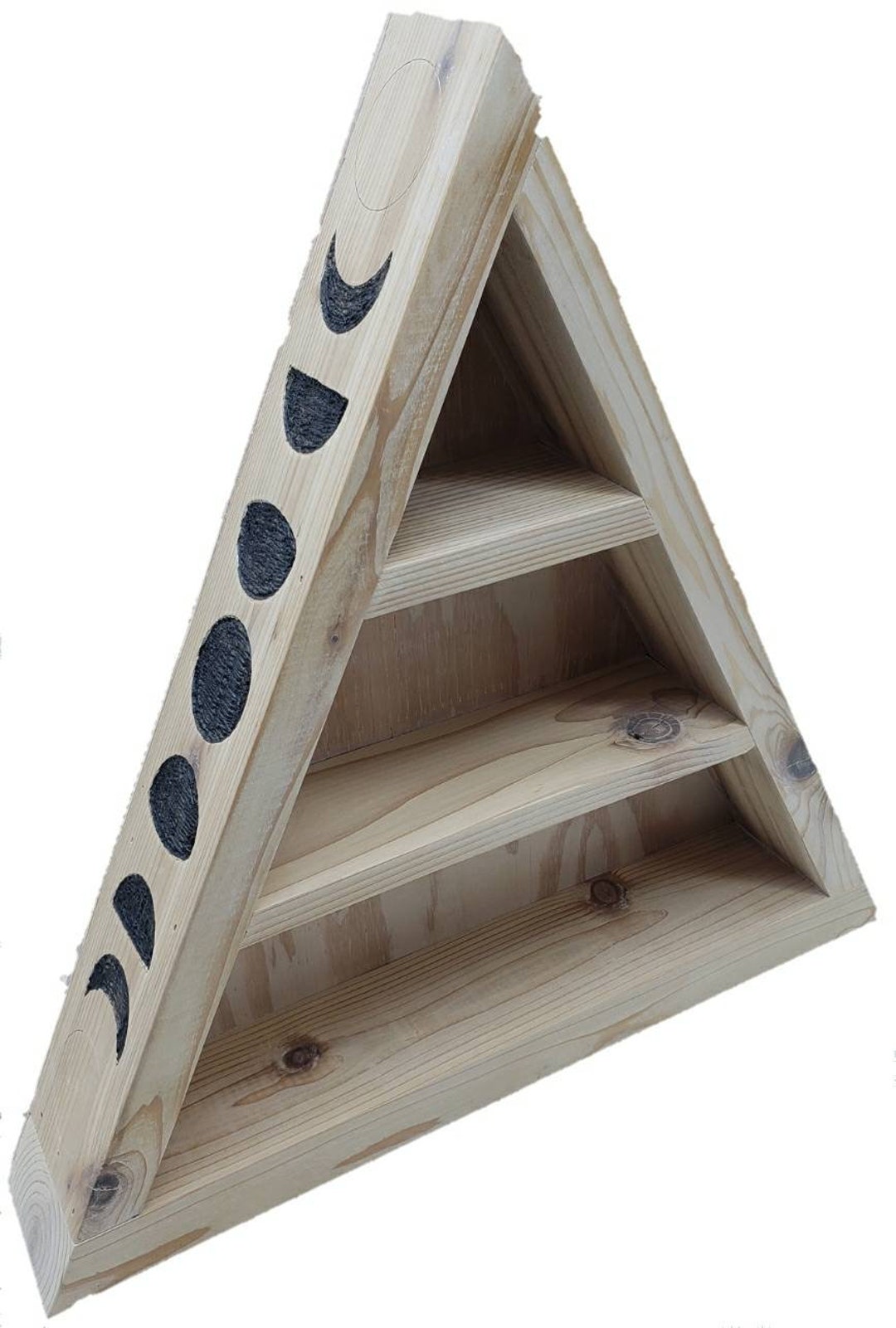 Moon Phases Triangle Shelf - Choose Stain and Accent Color - Etsy