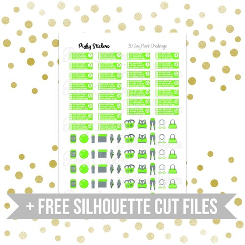 Fitness 30 Day Plank Challenge Printable Planner Stickers for | Etsy