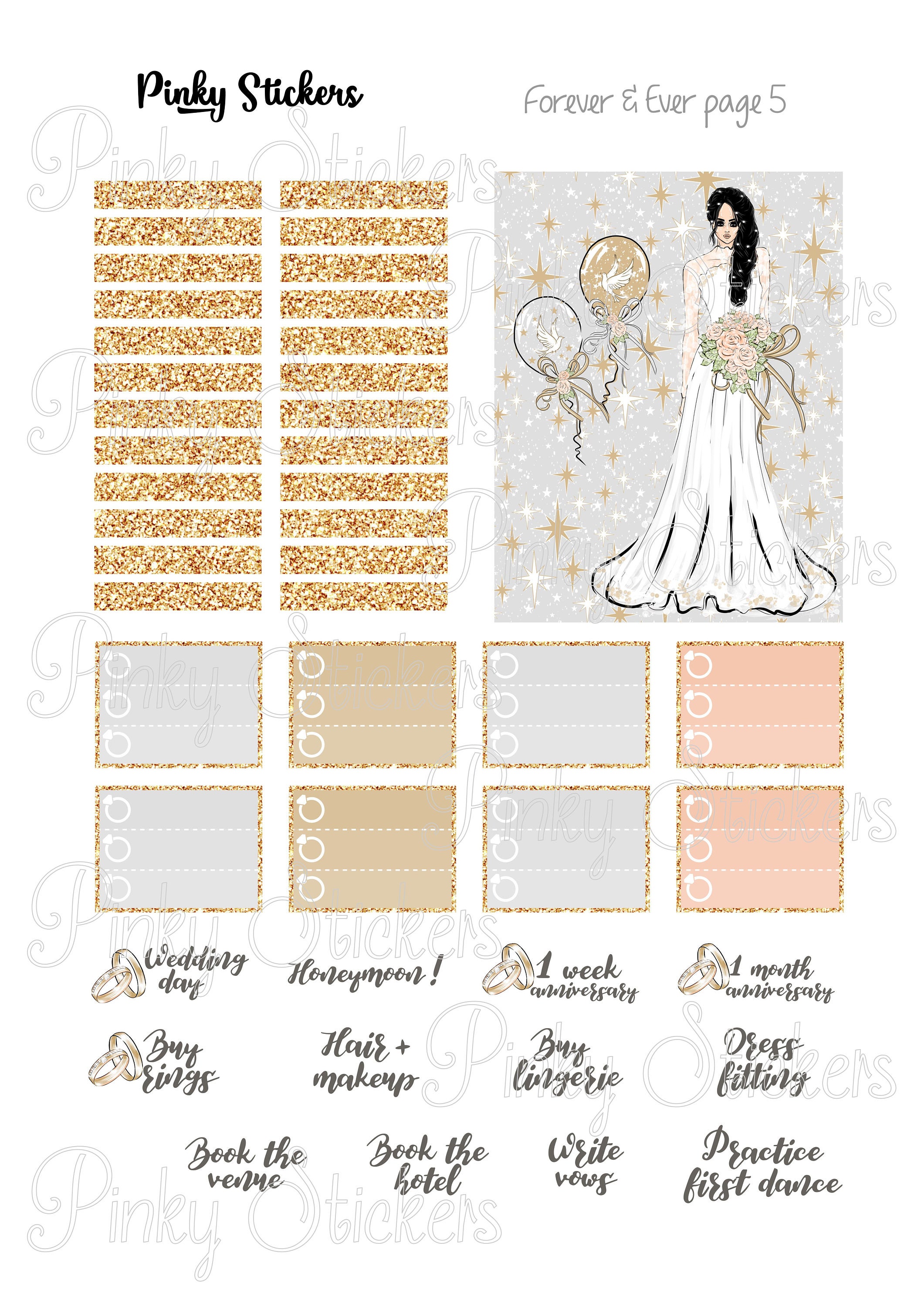 Forever Yours Printable Weekly Planner Sticker Kit for Erin Condren ...