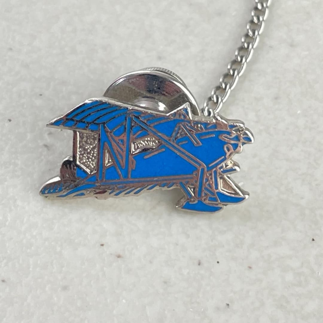 Vintage Airplane Tie Tack 1970s Silver Tone Metal & Blue Enamel ...