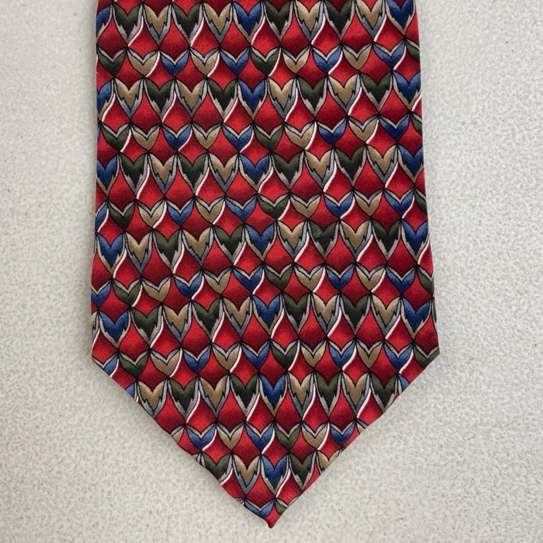Vintage Abstract Art Print Tie 1990s Cocktail Collection Silk Necktie ...