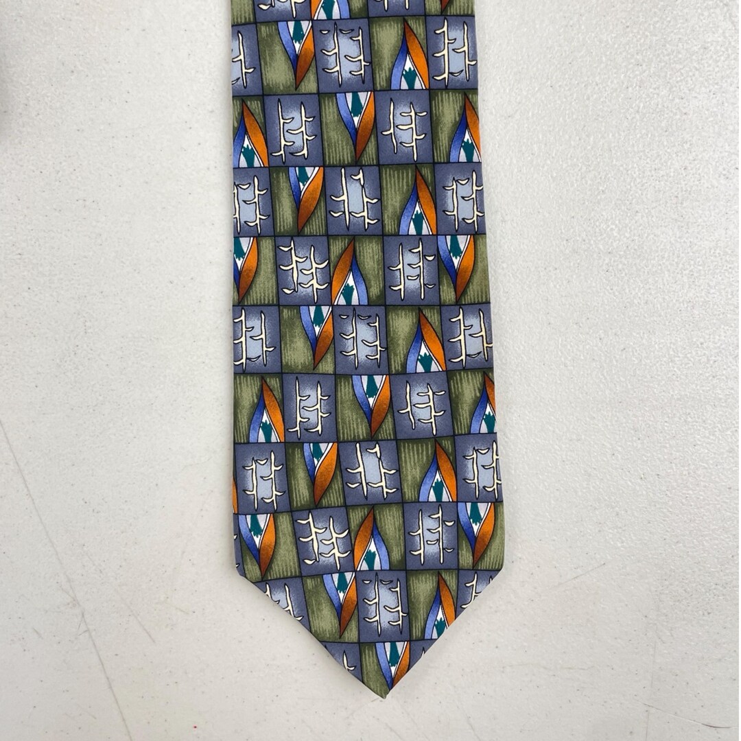 Vintage Geometric Print Tie 1990s Cocktail Collection Bourbon Silk ...