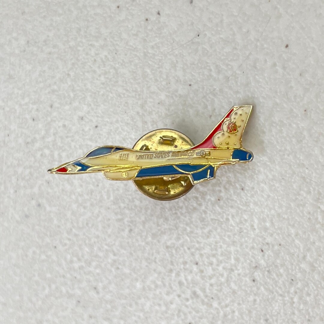 Vintage US Air Force Fighter Jet Pin 1970s Military Pilot Gold Tone ...