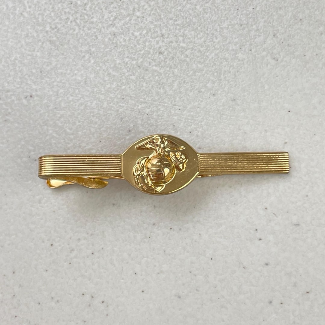 Vintage Marine Corps Tie Bar 1970s Gold Tone Metal Military Necktie ...