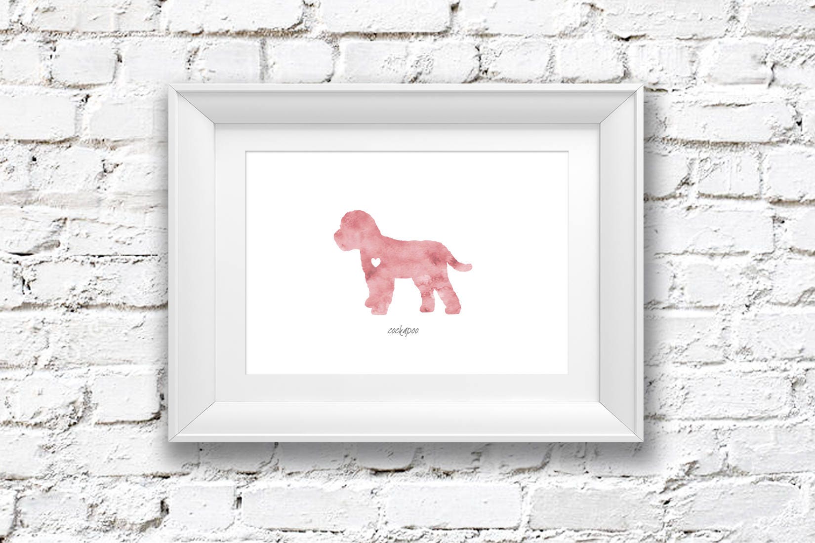 Cockapoo Dog Watercolor Painting Digital Art Print Silhouette - Etsy