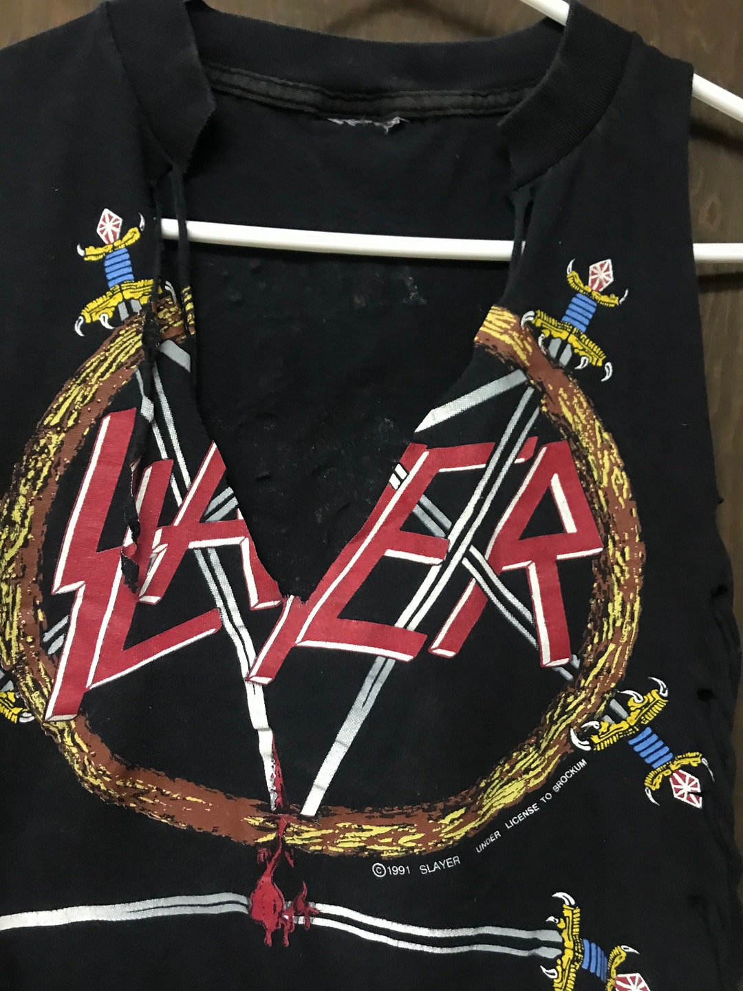 Vintage SLAYER 1991 Shirt Small Rocker Chic - Etsy