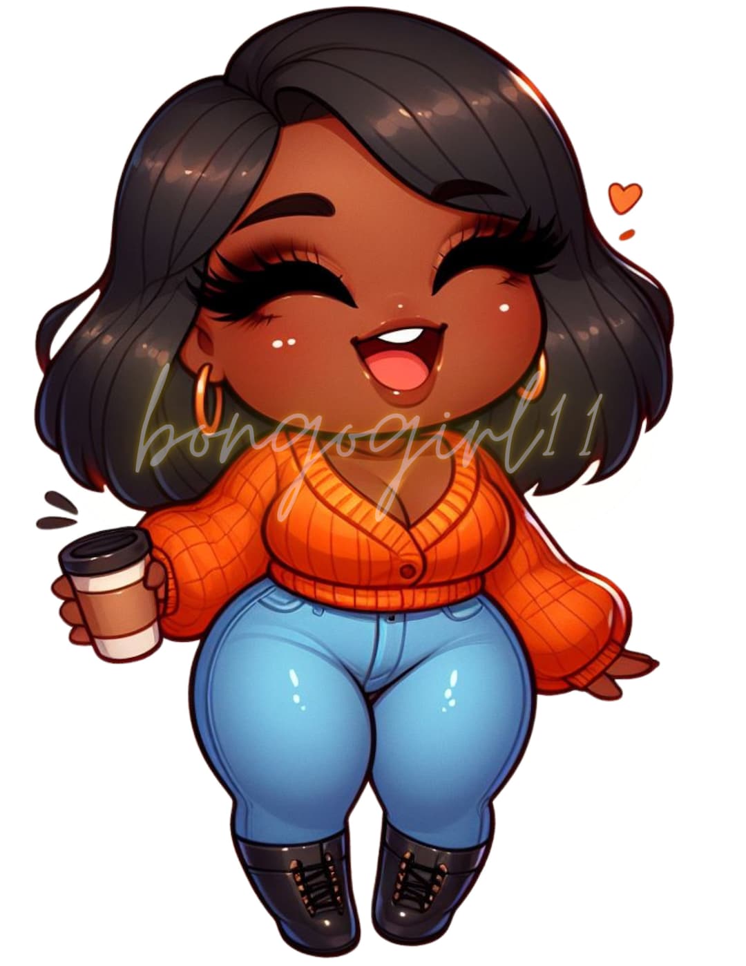 Orange Sweater Collection | Chibi Doll PNG| Chibi Doll Art| Chibi Doll ...