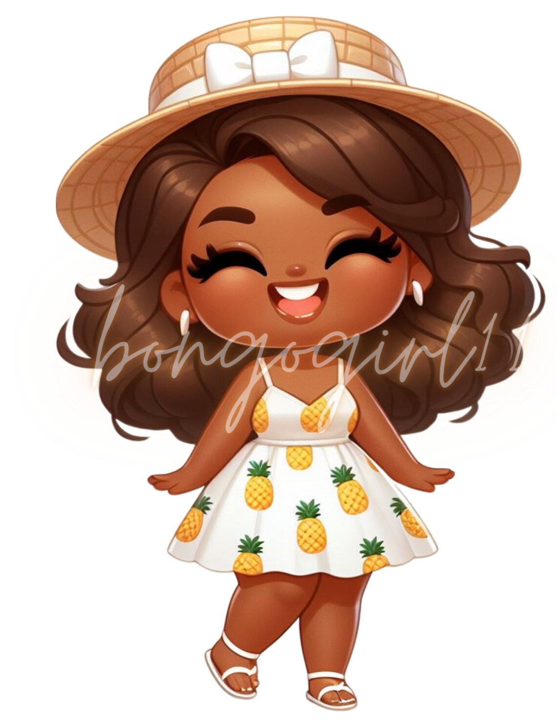 Pineapple Sunhat Collection | Chibi Doll PNG| Chibi Doll Art| Chibi ...