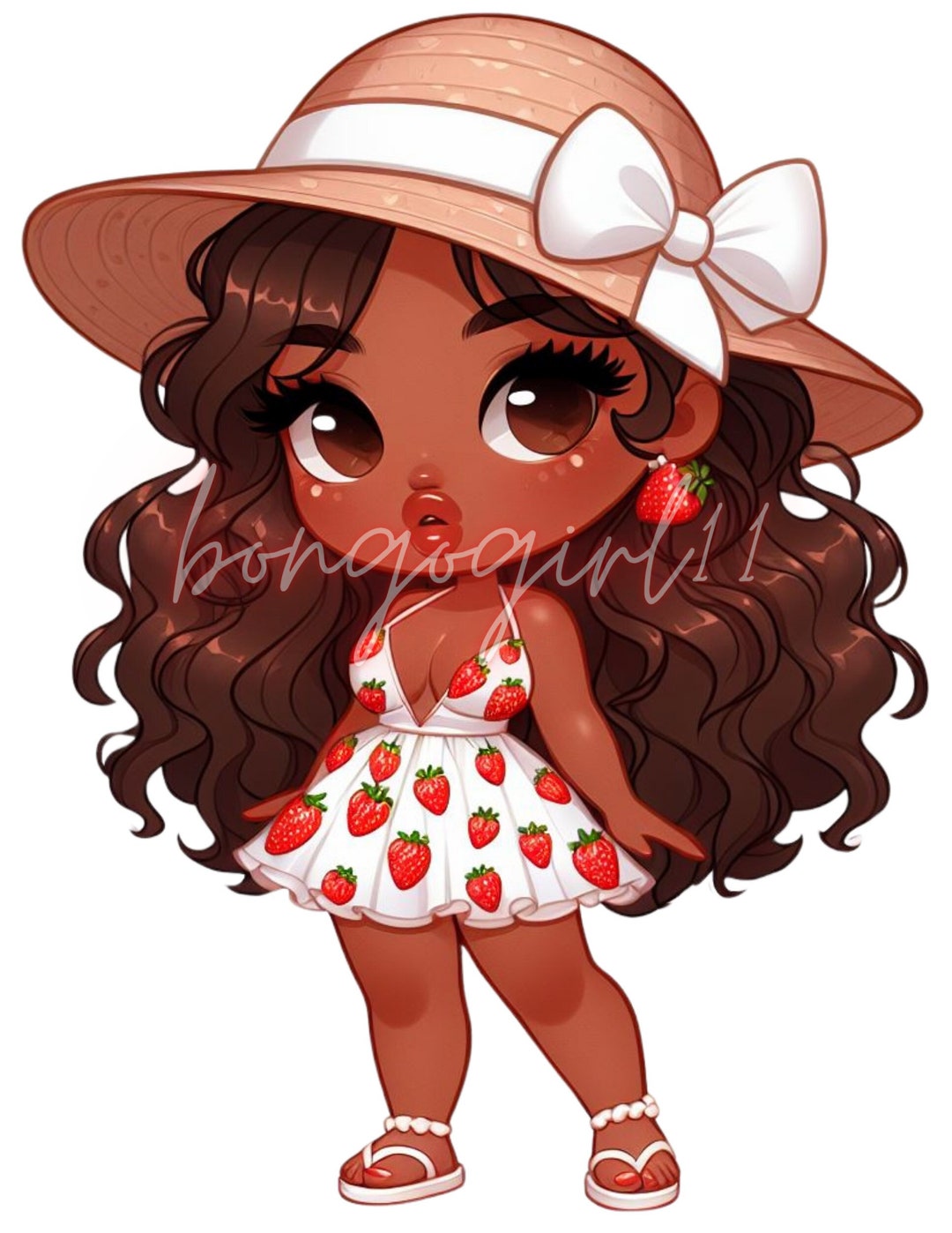 Chibi Strawberry Girls | Chibi Doll PNG| Chibi Dresses | Chibi Doll ...