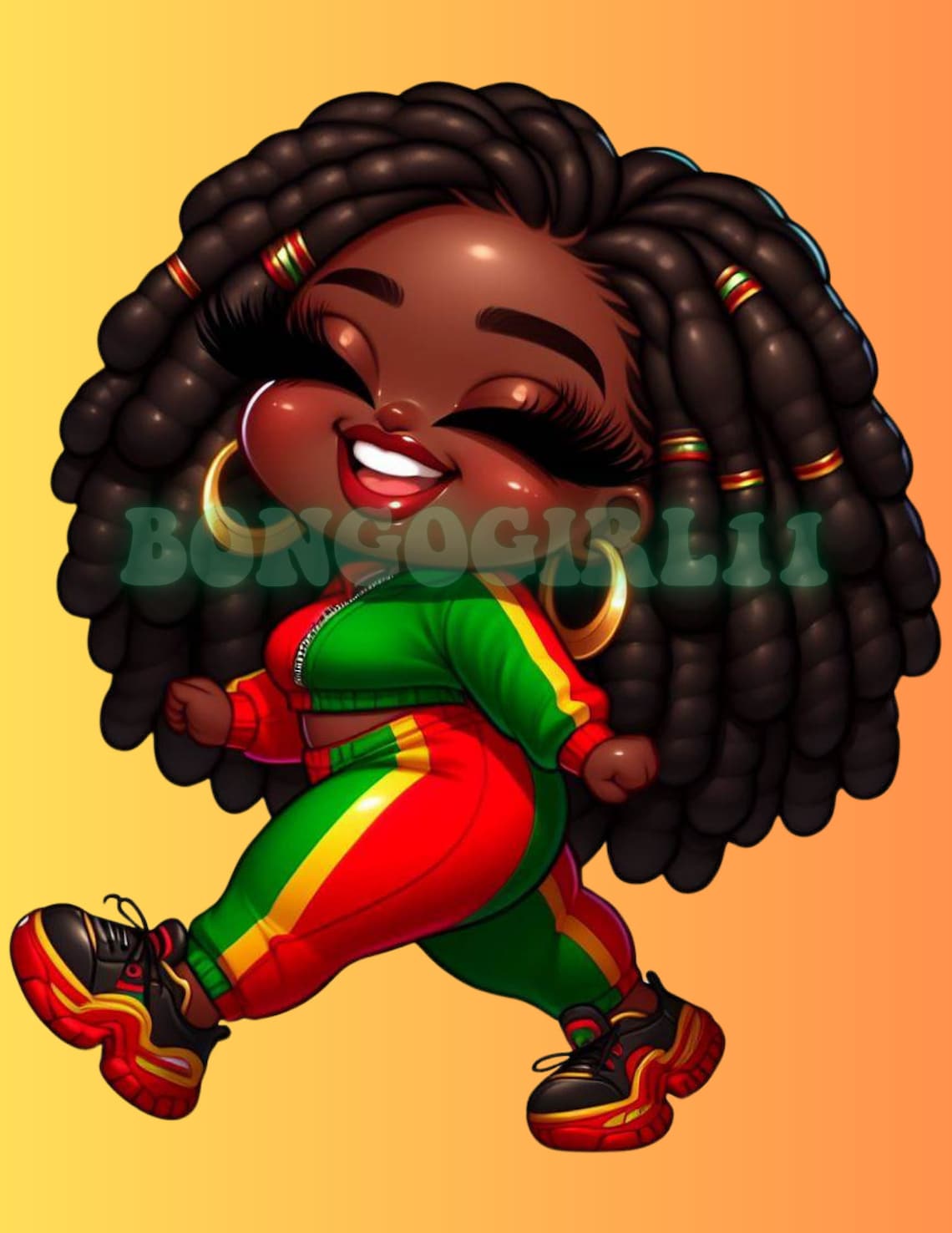 Chibi Rasta Colors Jumpsuit Collection | Chibi Doll PNG| Chibi Doll Art ...