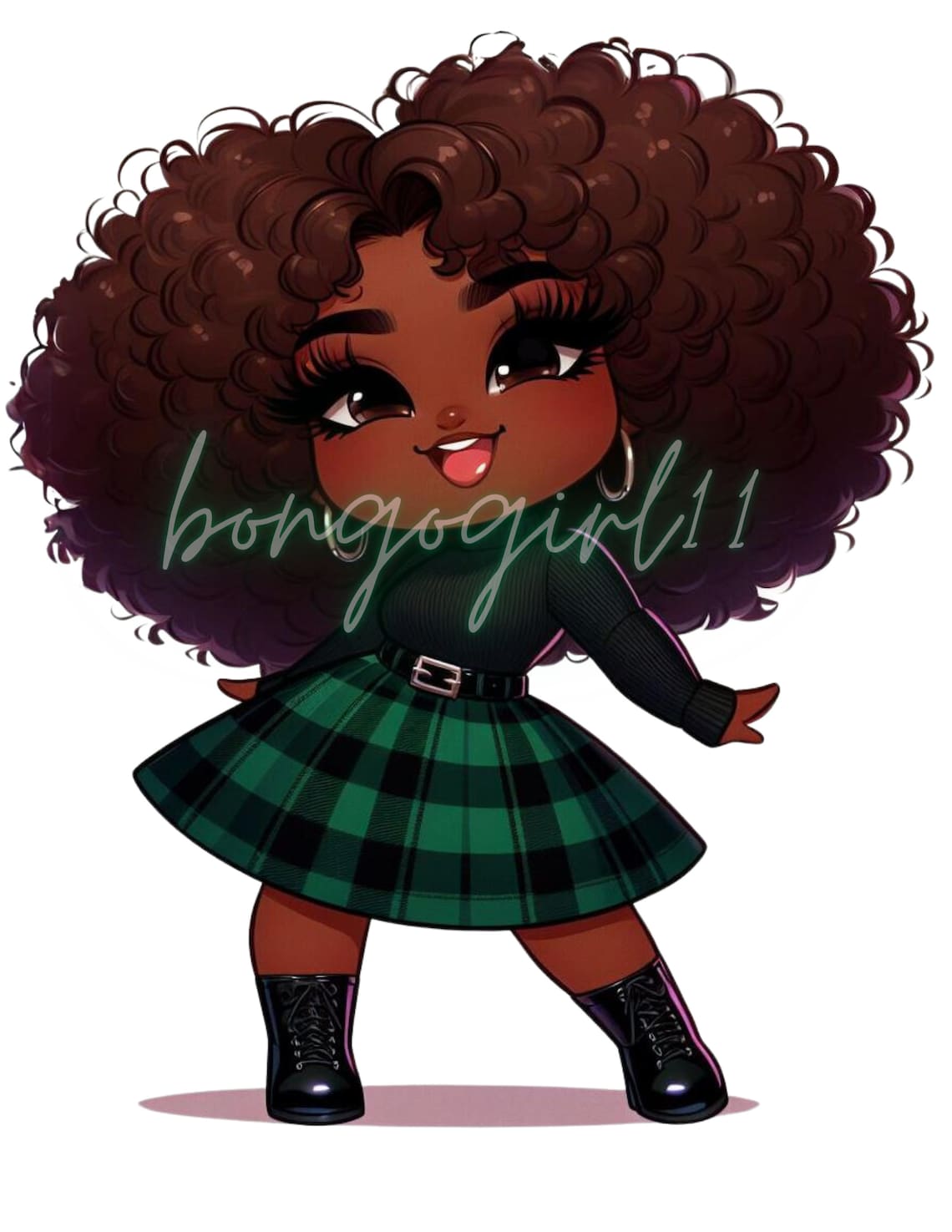 Green Plaid Skirt Collection | Chibi Doll PNG| Chibi Doll Art| Chibi ...