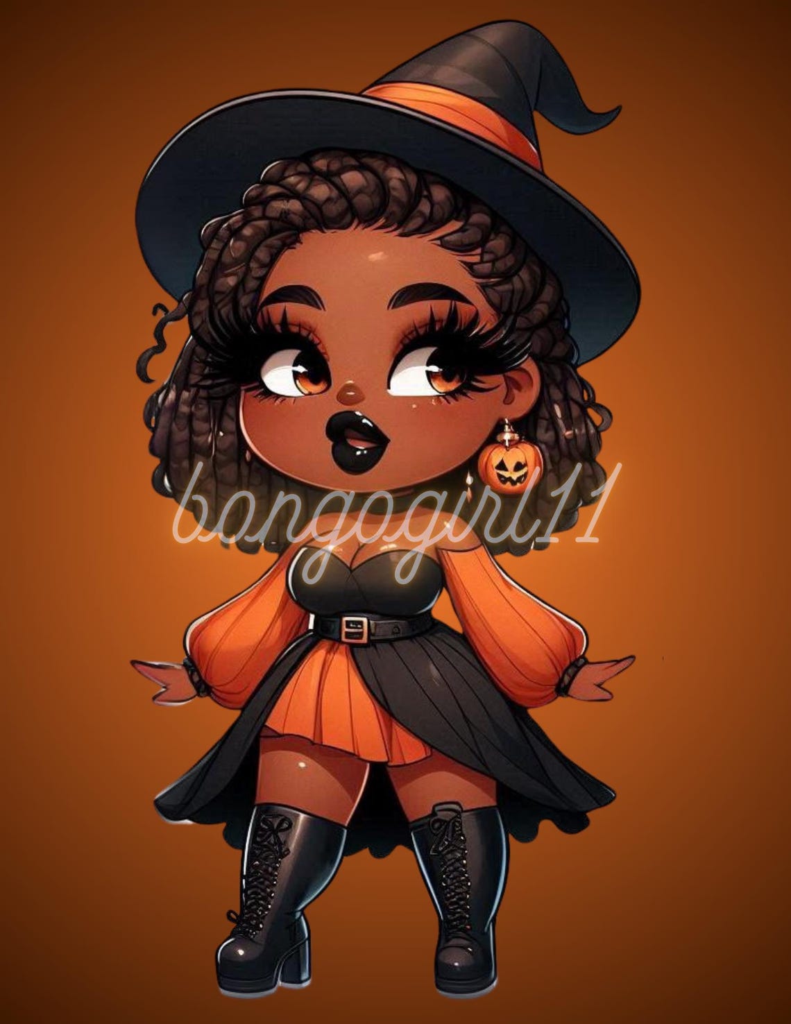 Chibi Halloween Collection | Chibi Doll PNG| Chibi Witch Doll Art ...