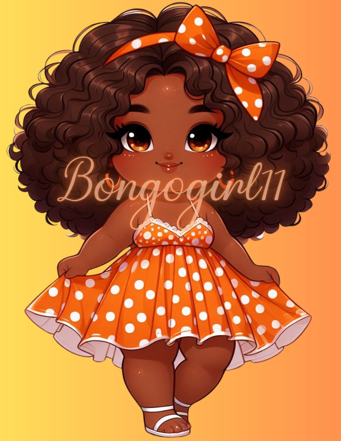 Orange Sundress Collection | Chibi Doll PNG| Chibi Doll Art| Chibi Doll ...