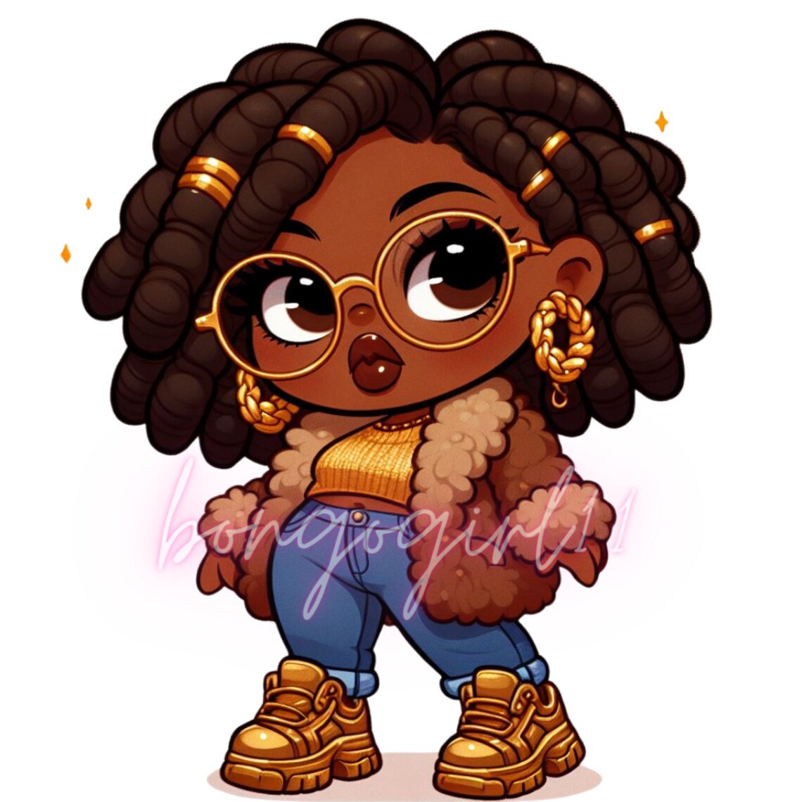 Chibi Black Women | Chibi Doll PNG| Chibi Doll Art| Chibi Doll African ...