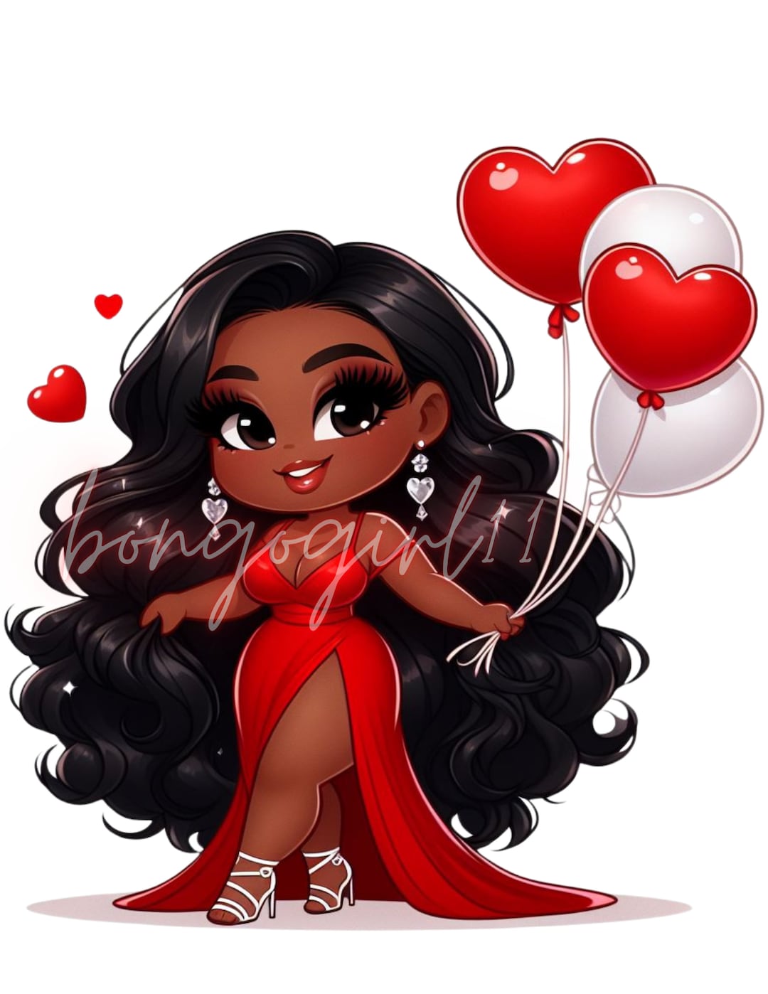 Valentine's Day Balloon Collection | Chibi Doll PNG| Chibi Doll Art ...