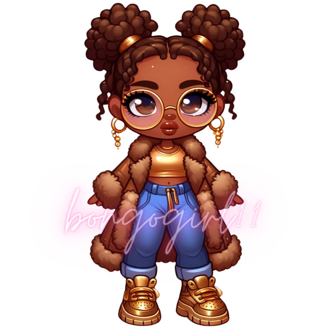 Chibi Black Women | Chibi Doll PNG| Chibi Doll Art| Chibi Doll African ...