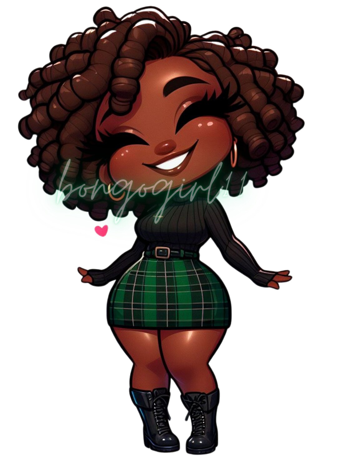 Green Plaid Skirt Collection | Chibi Doll PNG| Chibi Doll Art| Chibi ...