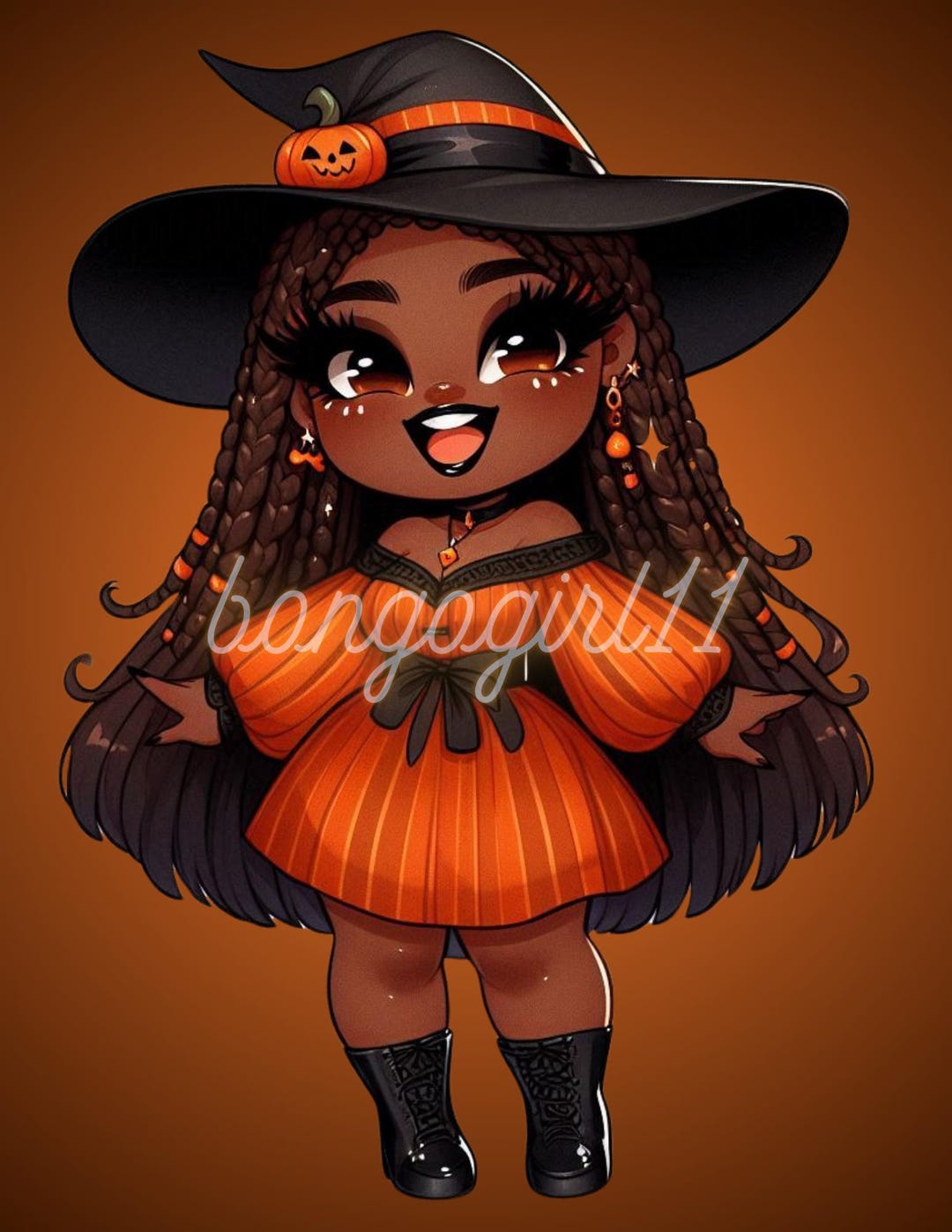 Chibi Halloween Collection | Chibi Doll PNG| Chibi Witch Doll Art ...