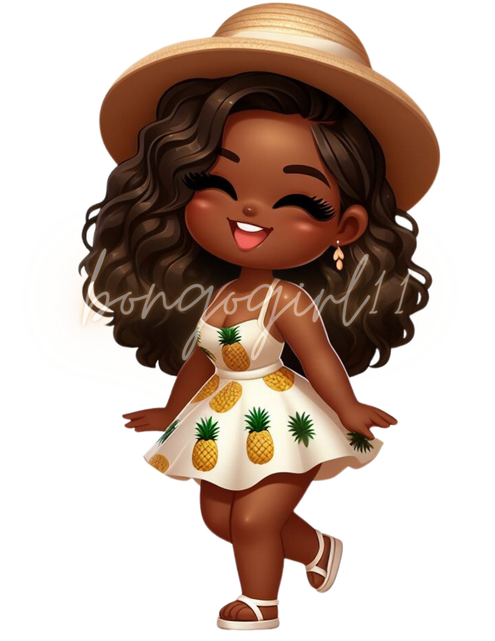 Pineapple Sunhat Collection | Chibi Doll PNG| Chibi Doll Art| Chibi ...