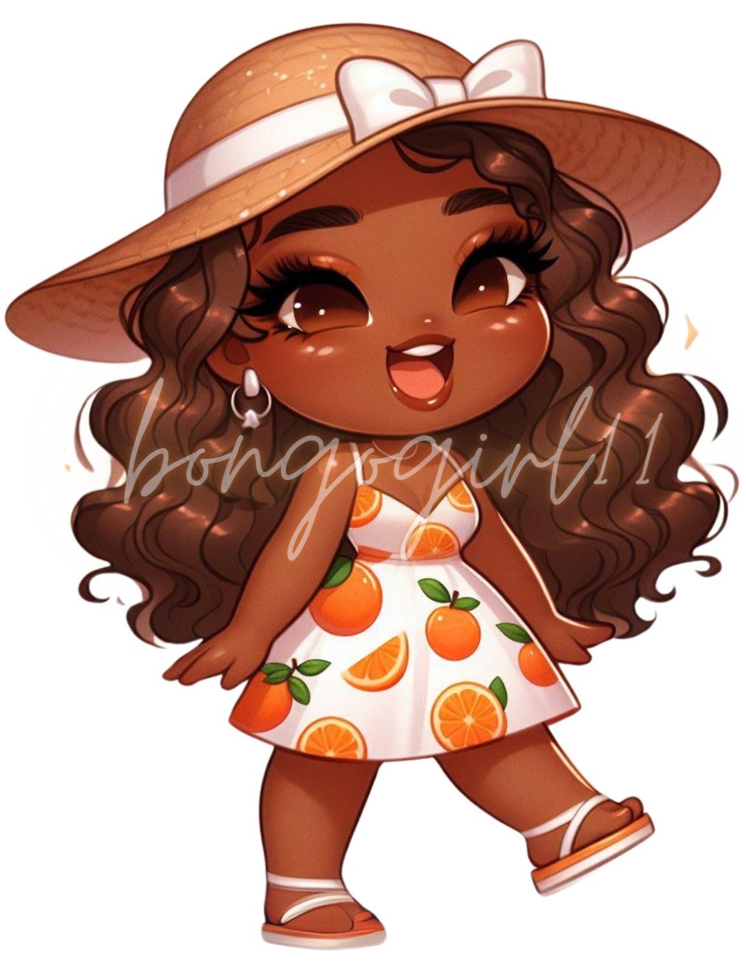 Orange Sunhat Collection | Chibi Doll PNG| Chibi Doll Art| Chibi Doll ...