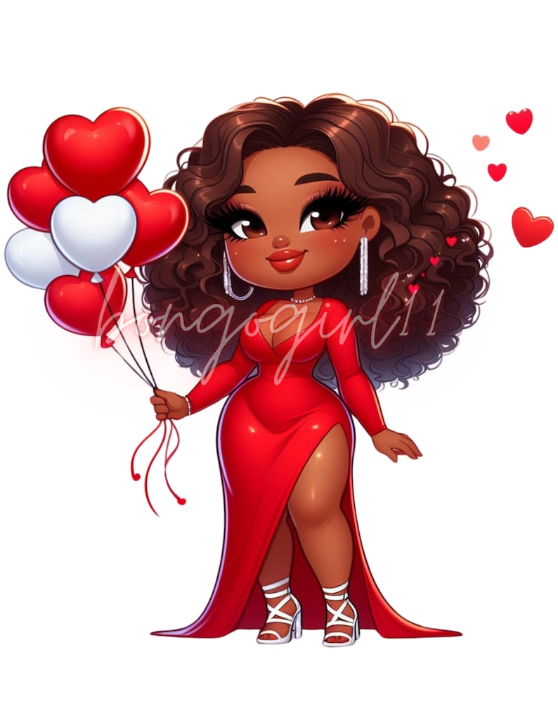 Valentine's Day Balloon Collection | Chibi Doll PNG| Chibi Doll Art ...