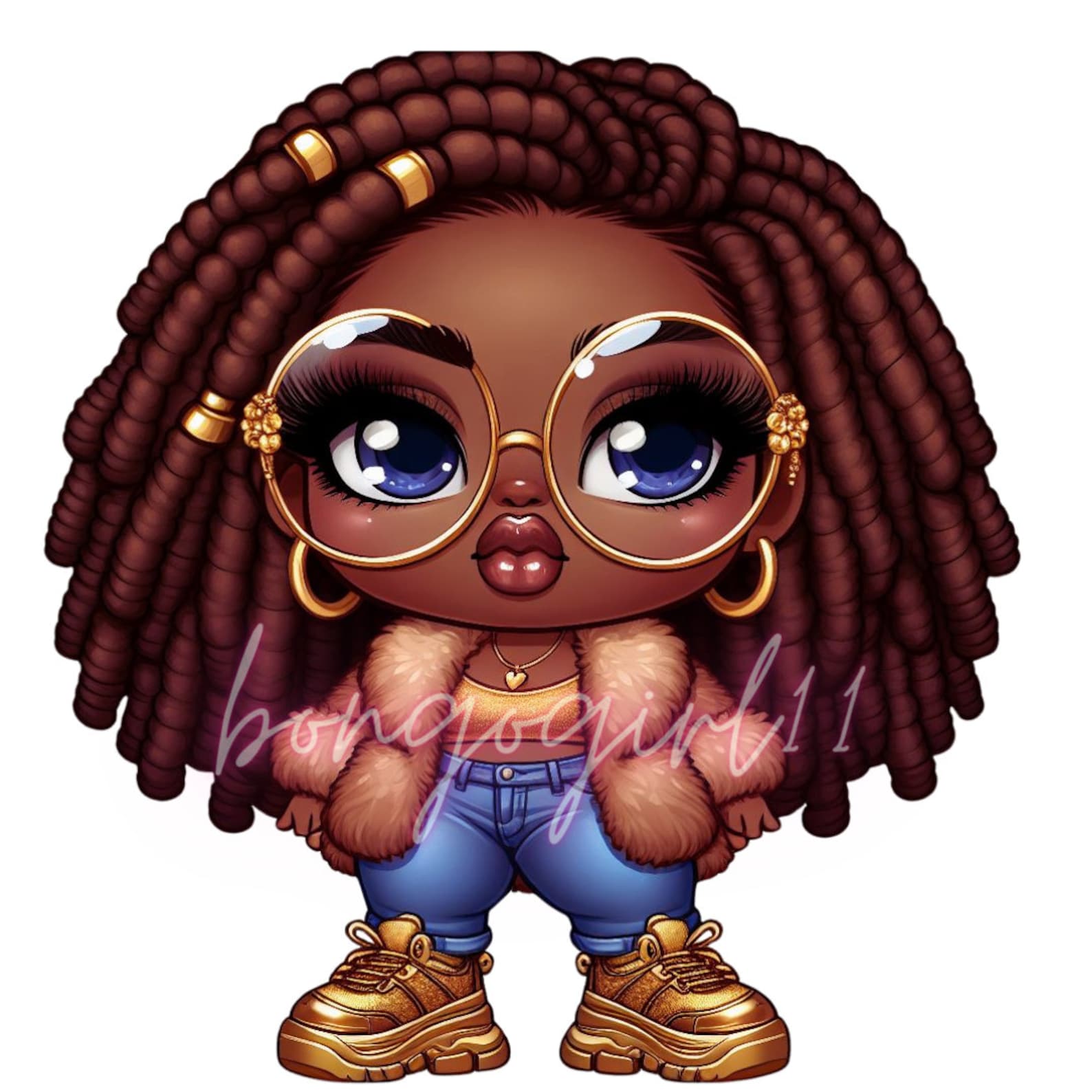 Chibi Black Women | Chibi Doll PNG| Chibi Doll Art| Chibi Doll African ...