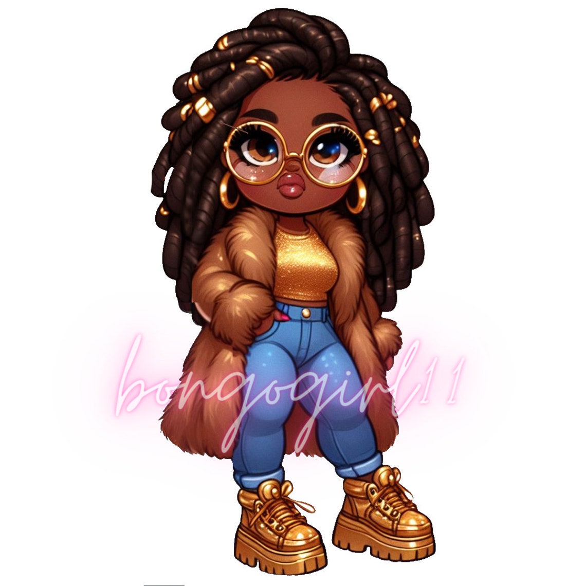 Chibi Black Women | Chibi Doll PNG| Chibi Doll Art| Chibi Doll African ...