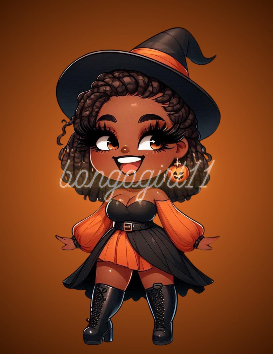Chibi Halloween Collection | Chibi Doll PNG| Chibi Witch Doll Art ...
