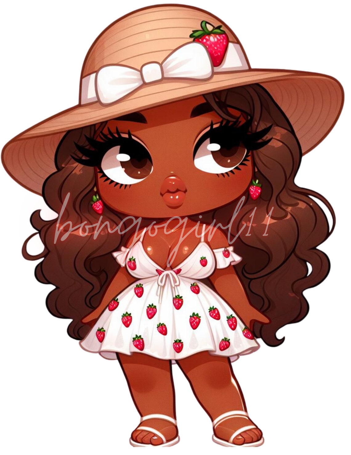 Chibi Strawberry Girls | Chibi Doll PNG| Chibi Dresses | Chibi Doll ...