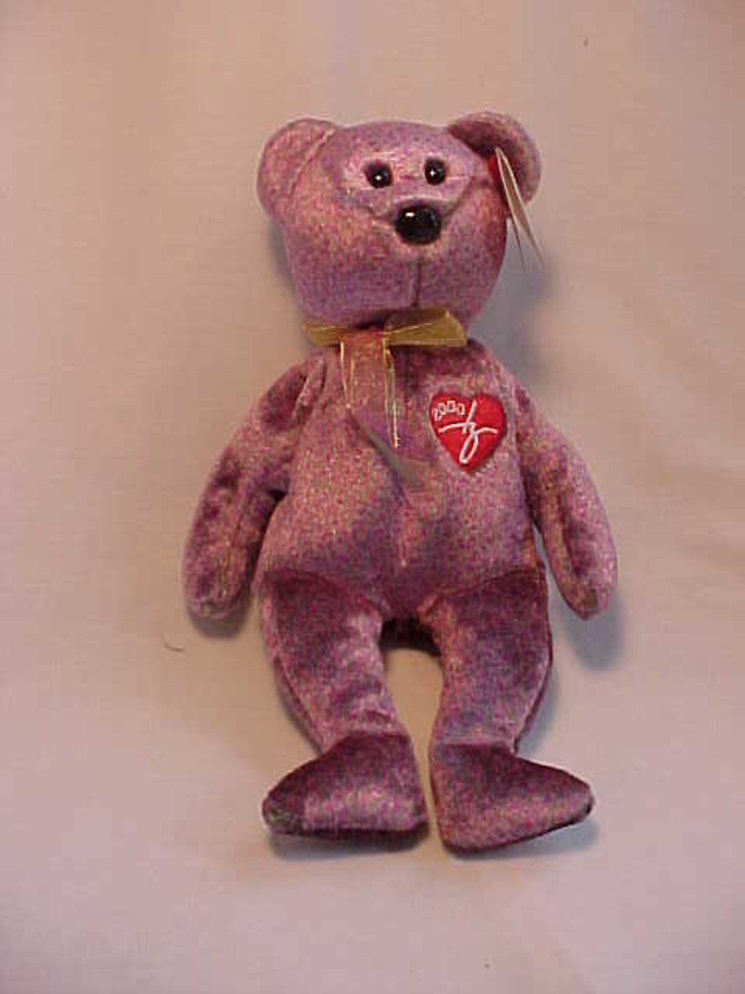 Vintage Purple 2000 Signature Bear Beanie Baby Teddy Bear Plush Stuffed ...