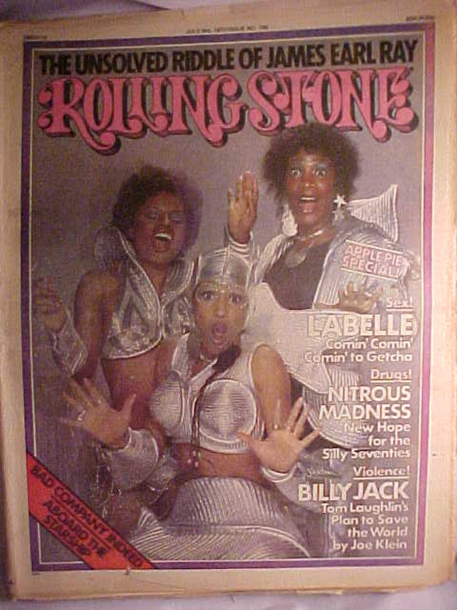 July 3, 1975 Issue No. 190 Rolling Stone Magazine With Labelle on the ...