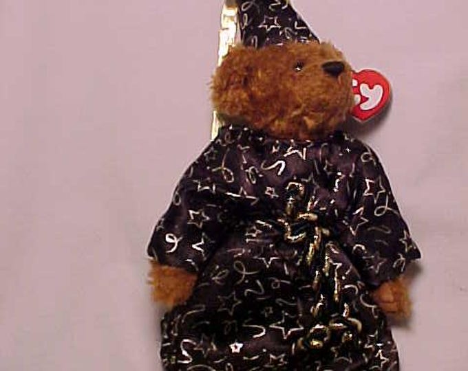 Vintage 2000 Merwyn Wizard Teddy Bear Original Beanie Baby Teddy Bear Plush Stuffed Animal With ...