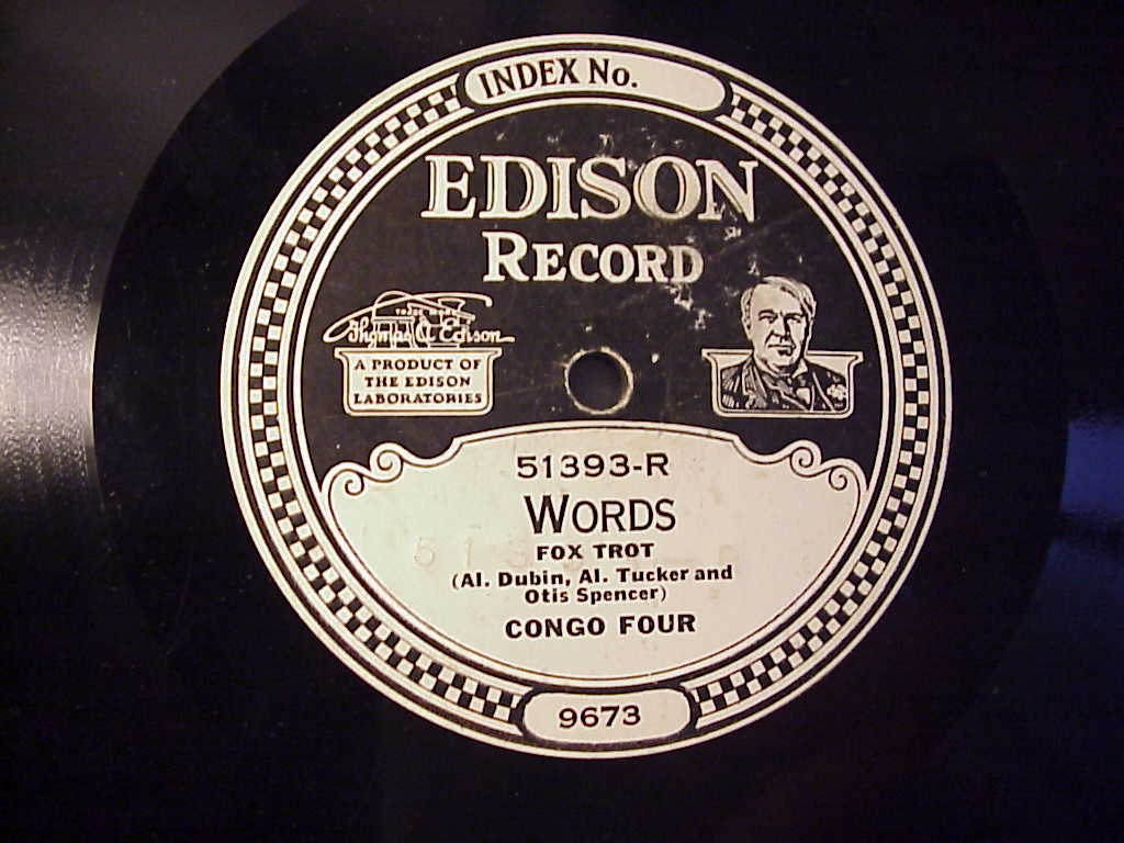 Antique Edison Diamond Disc Record No. 51393, Antique Phonograph Music ...