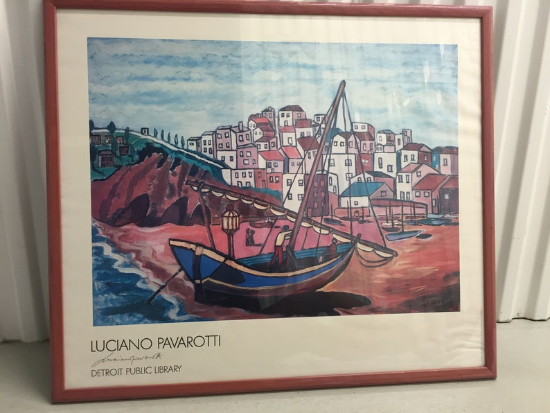 Vintage 1988 Poster Luciano Pavarotti Poster Detroit Public - Etsy
