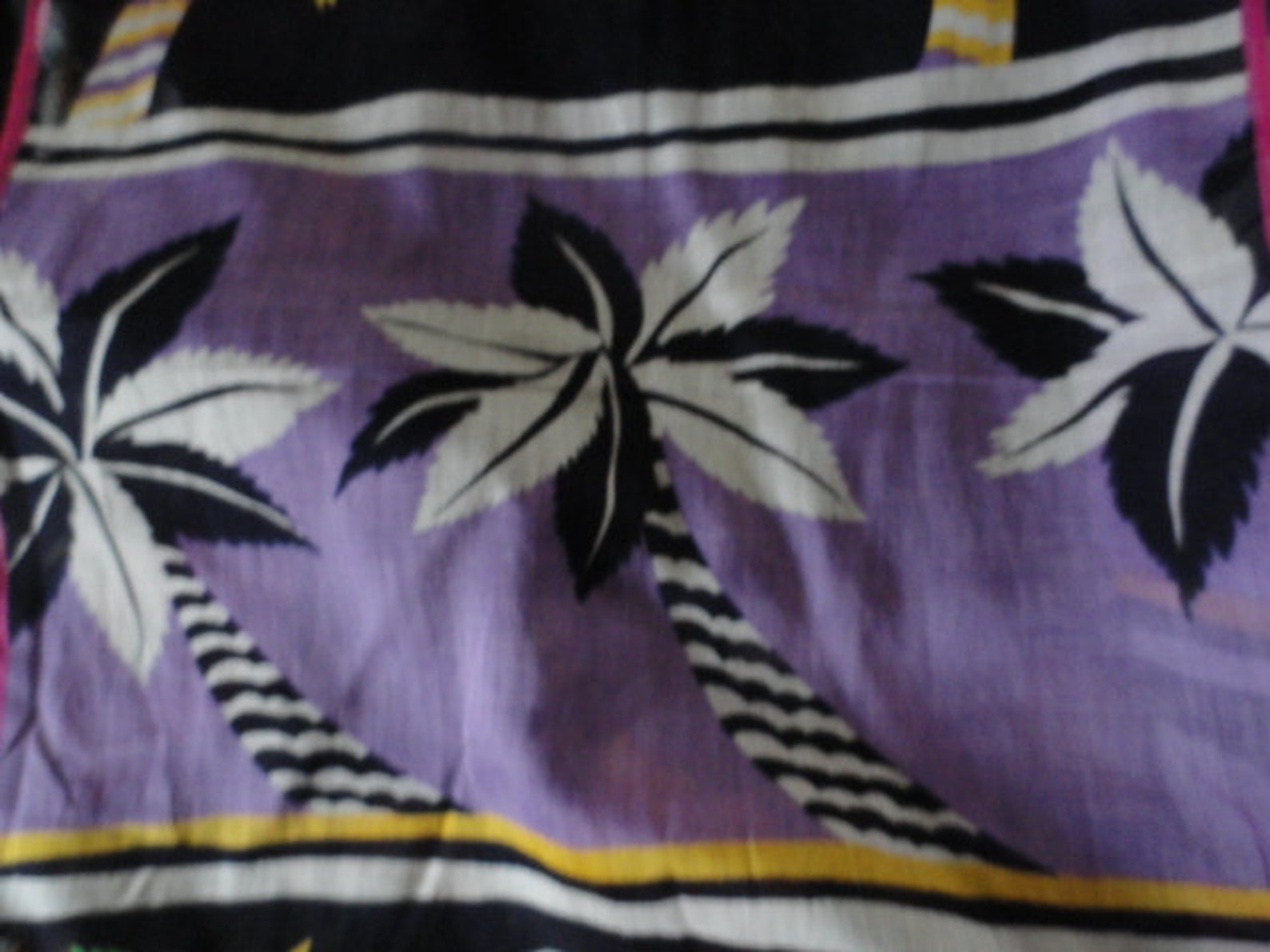 Vintage Scarf Palm Trees Pattern Multicolored Made in Japan - Etsy