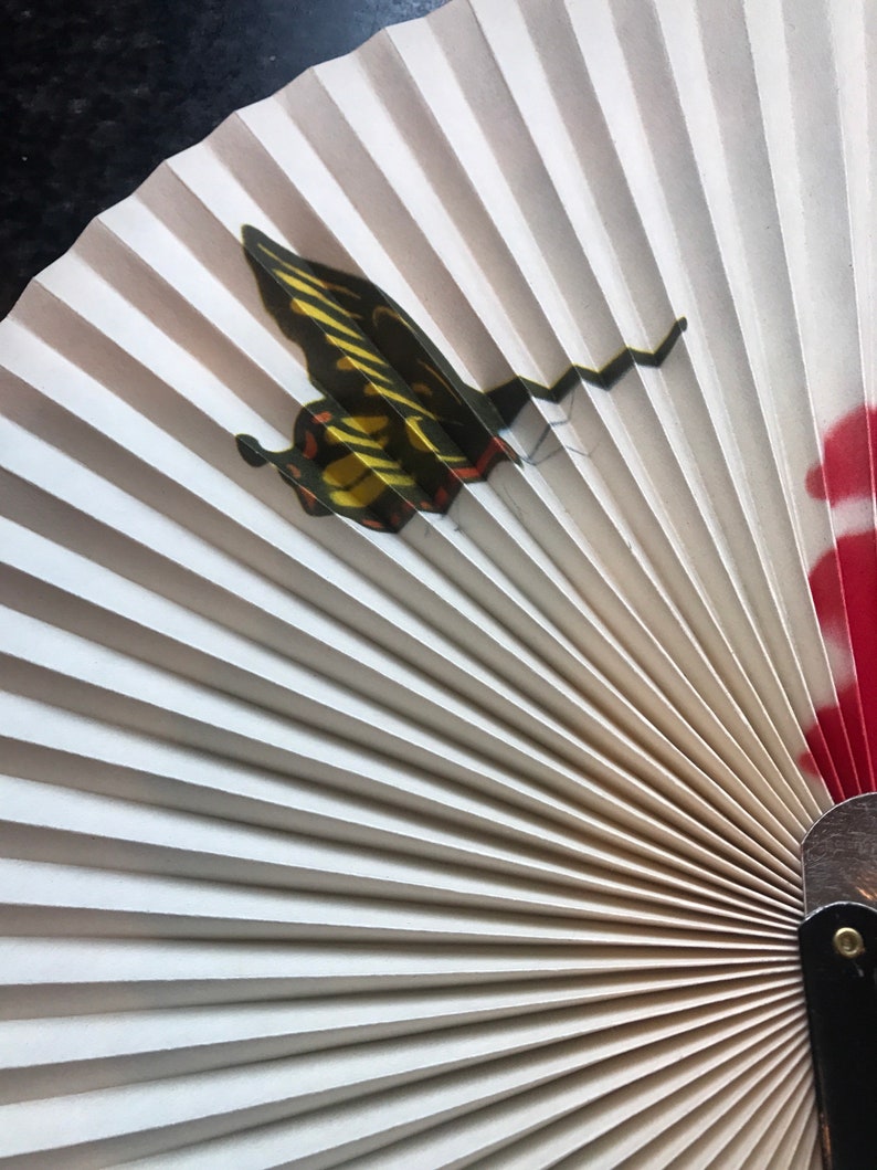 Vintage Hand Fan Abstract Butterfly in the Air Paper Folding - Etsy