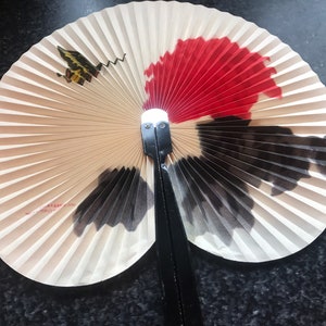 Vintage Hand Fan Abstract Butterfly in the Air Paper Folding - Etsy