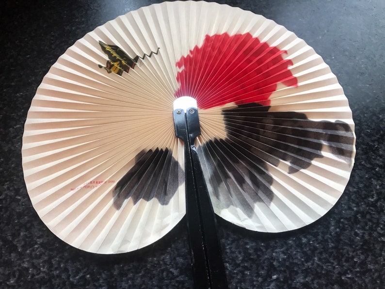 Vintage Hand Fan Abstract Butterfly in the Air Paper Folding - Etsy