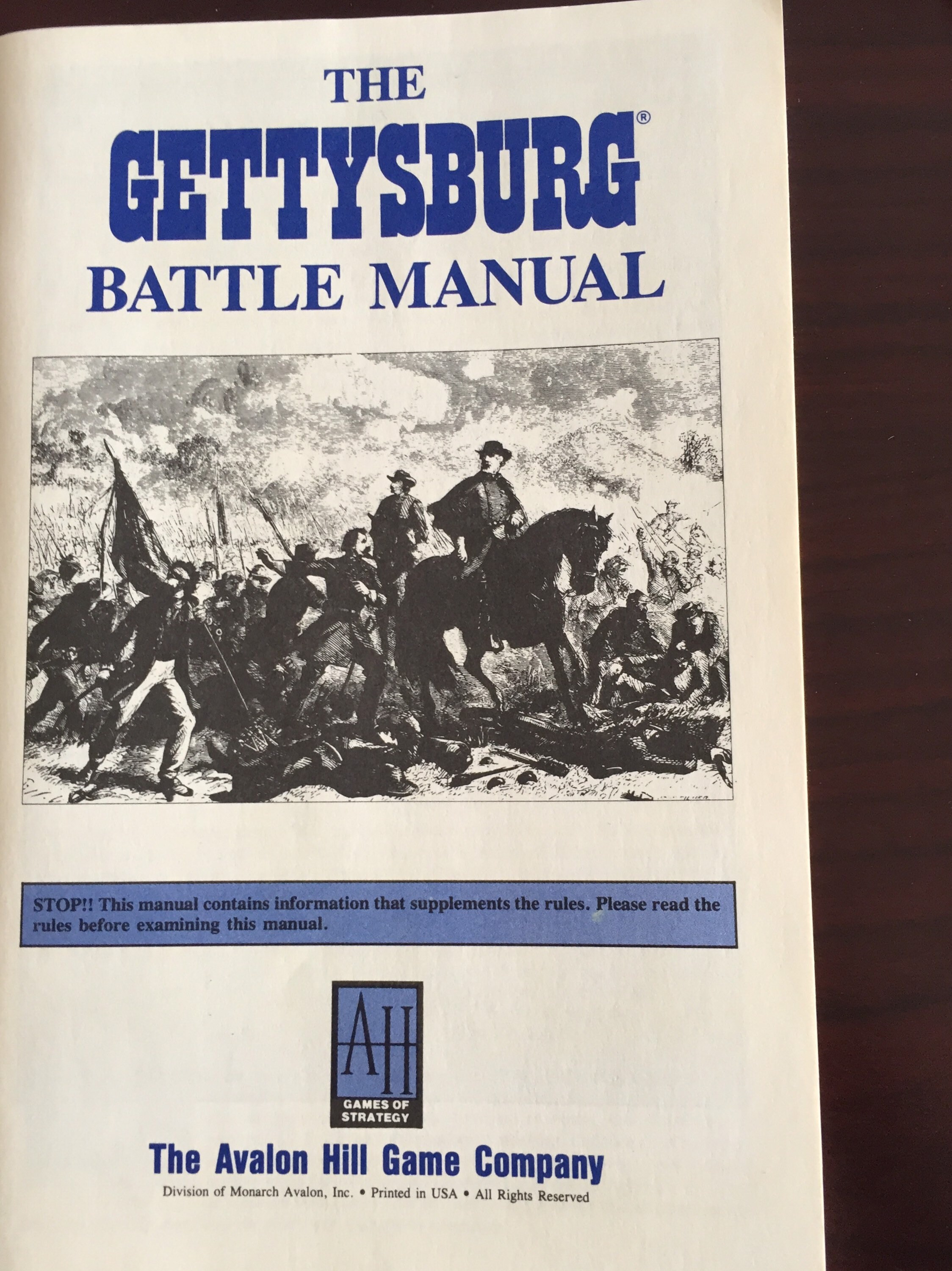 Avalon Hill Gettysburg 1958 1st year Civil War battle board game ...