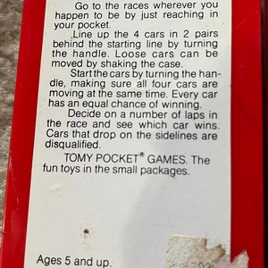 Vintage 1975 Tomy Pocket Speedway Game No. 7039 Handheld Car Racing Toy ...