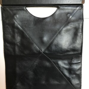 Vintage Black Leather Purse Rectangle Shape Wooden Handles | Etsy